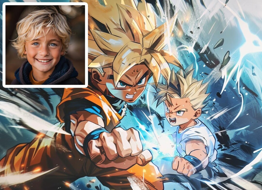 Custom Portrait Dragon Ball Z - AI Portrait- Digital File - Etsy