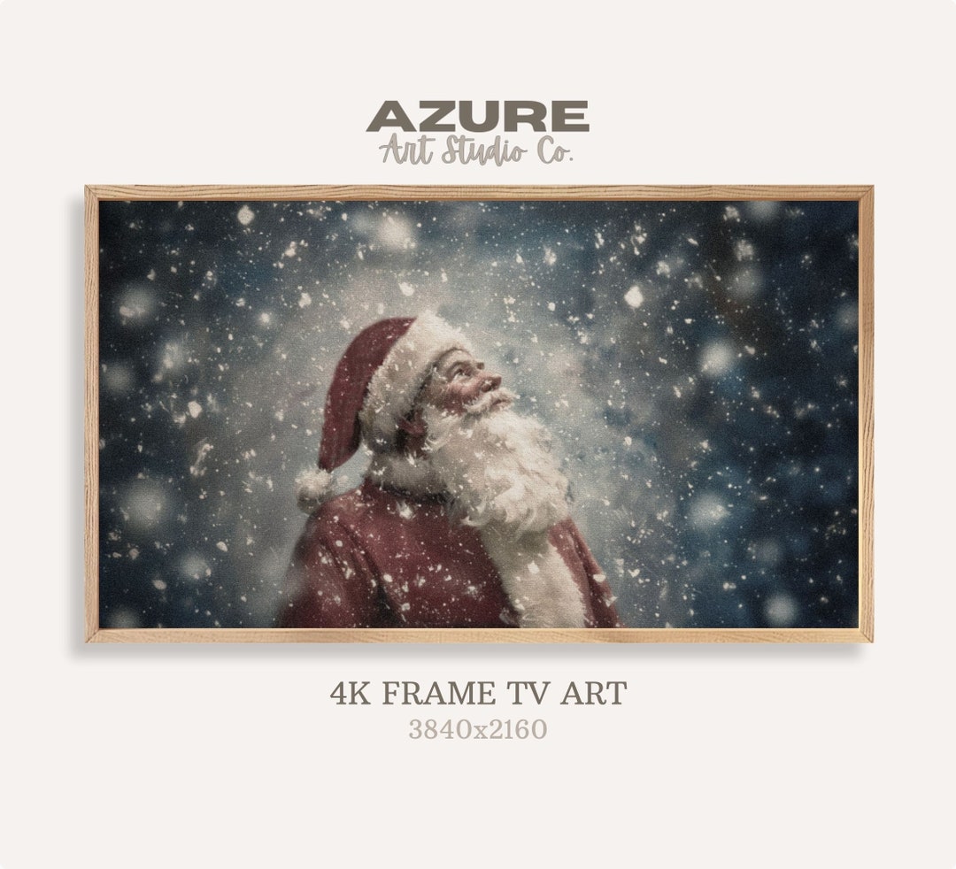 Santa Claus Painting for Tv, Christmas Holiday Art for Frame TV, Santa ...