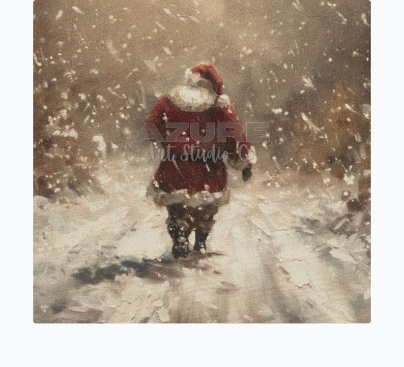 Santa Painting for Tv Screen, Santa Claus Art for TV, Christmas Holiday ...