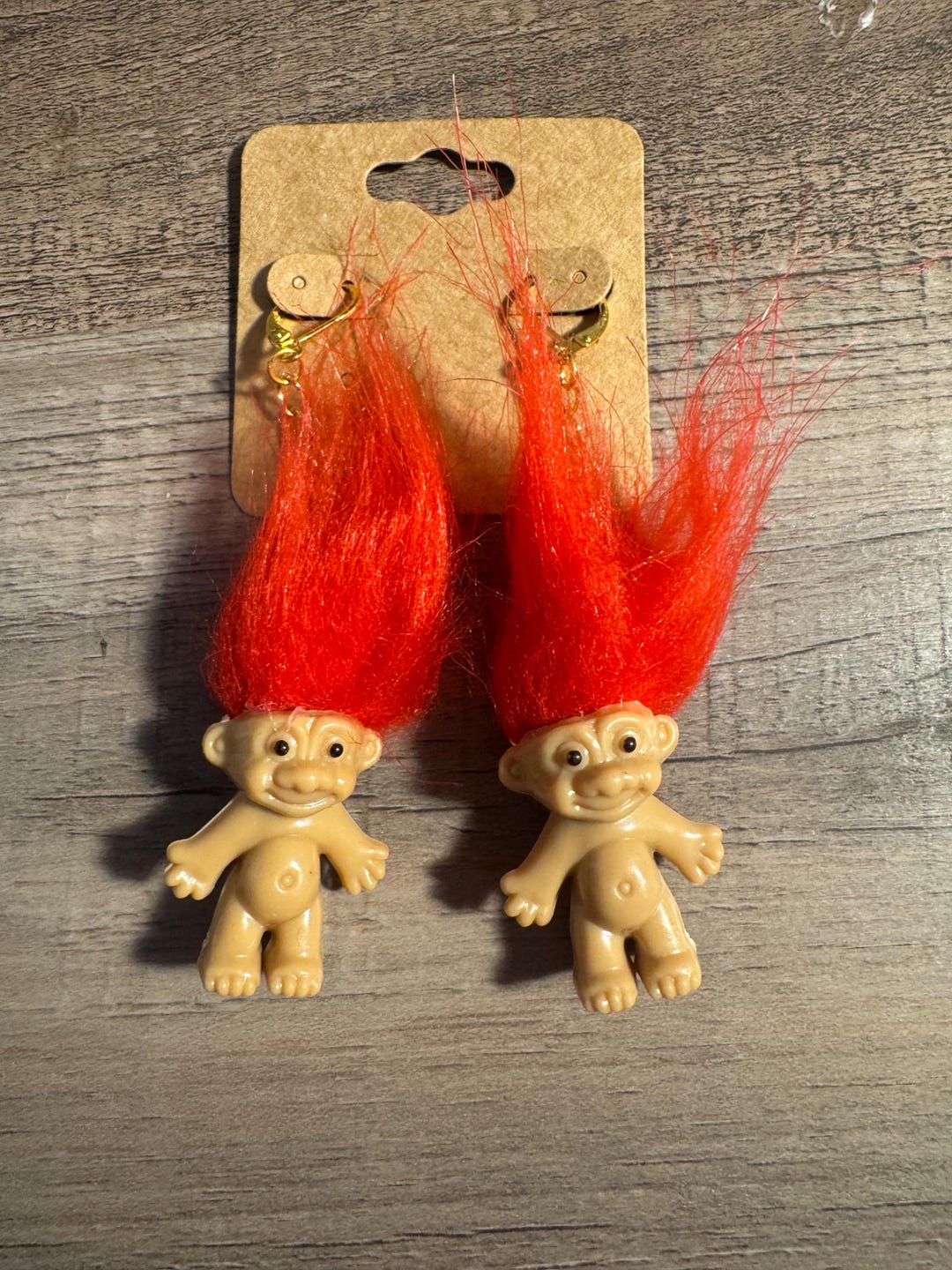 Troll Doll Earrings in Gold - Etsy
