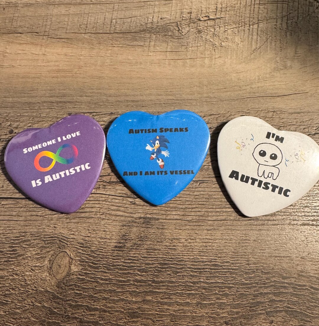 Autism Acceptance Heart Shaped Buttons - Etsy