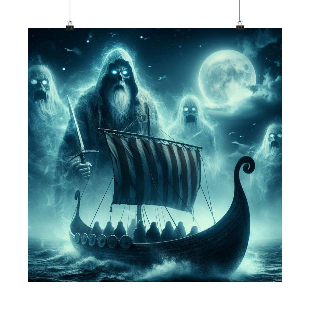 Viking Poster, Viking Ghost Poster, Viking Ship Poster, Norse Poster ...