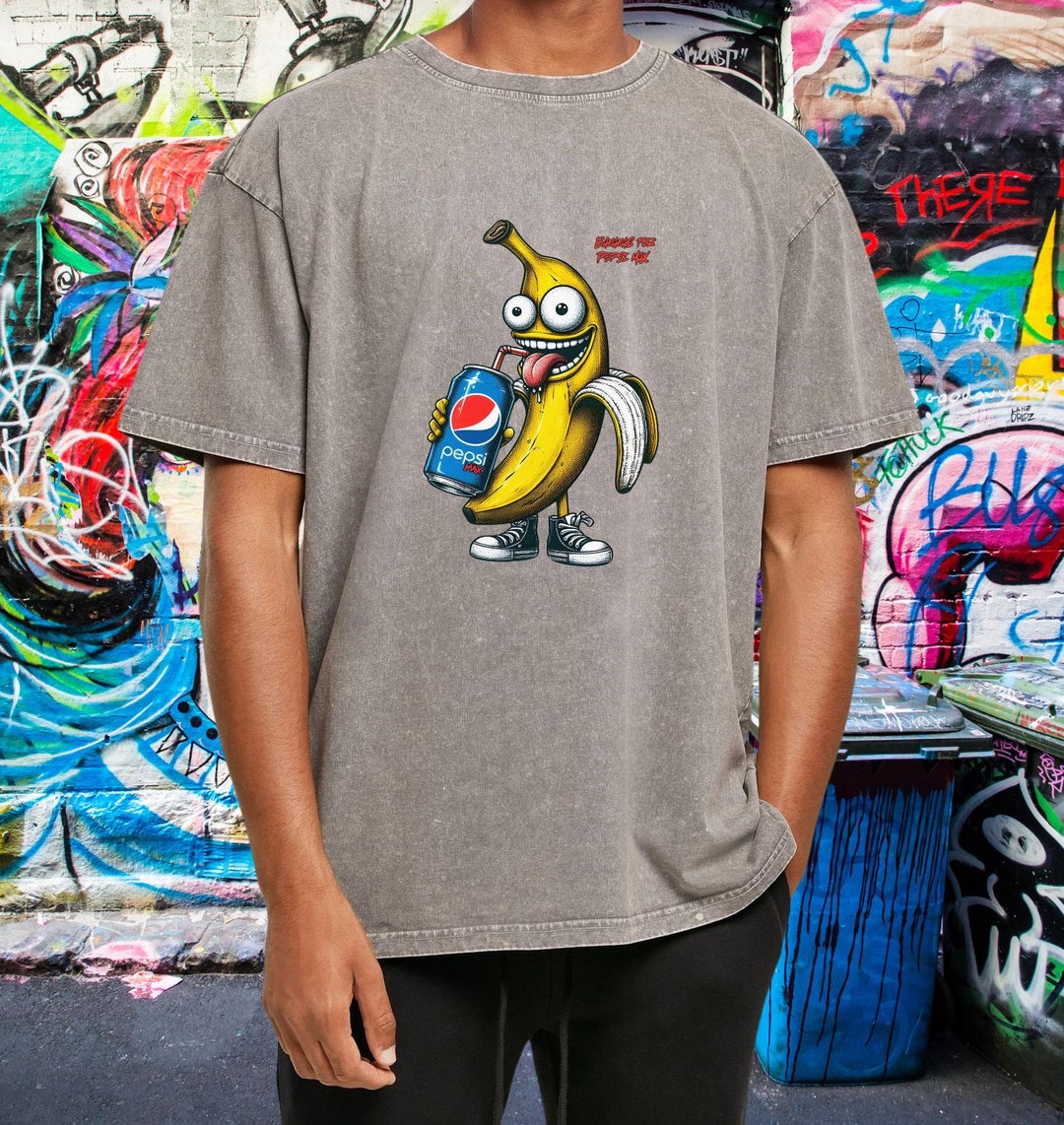 Pepsi Max Oversize T-shirt, Acid Washed T-shirt, Funny Banana T-shirt ...