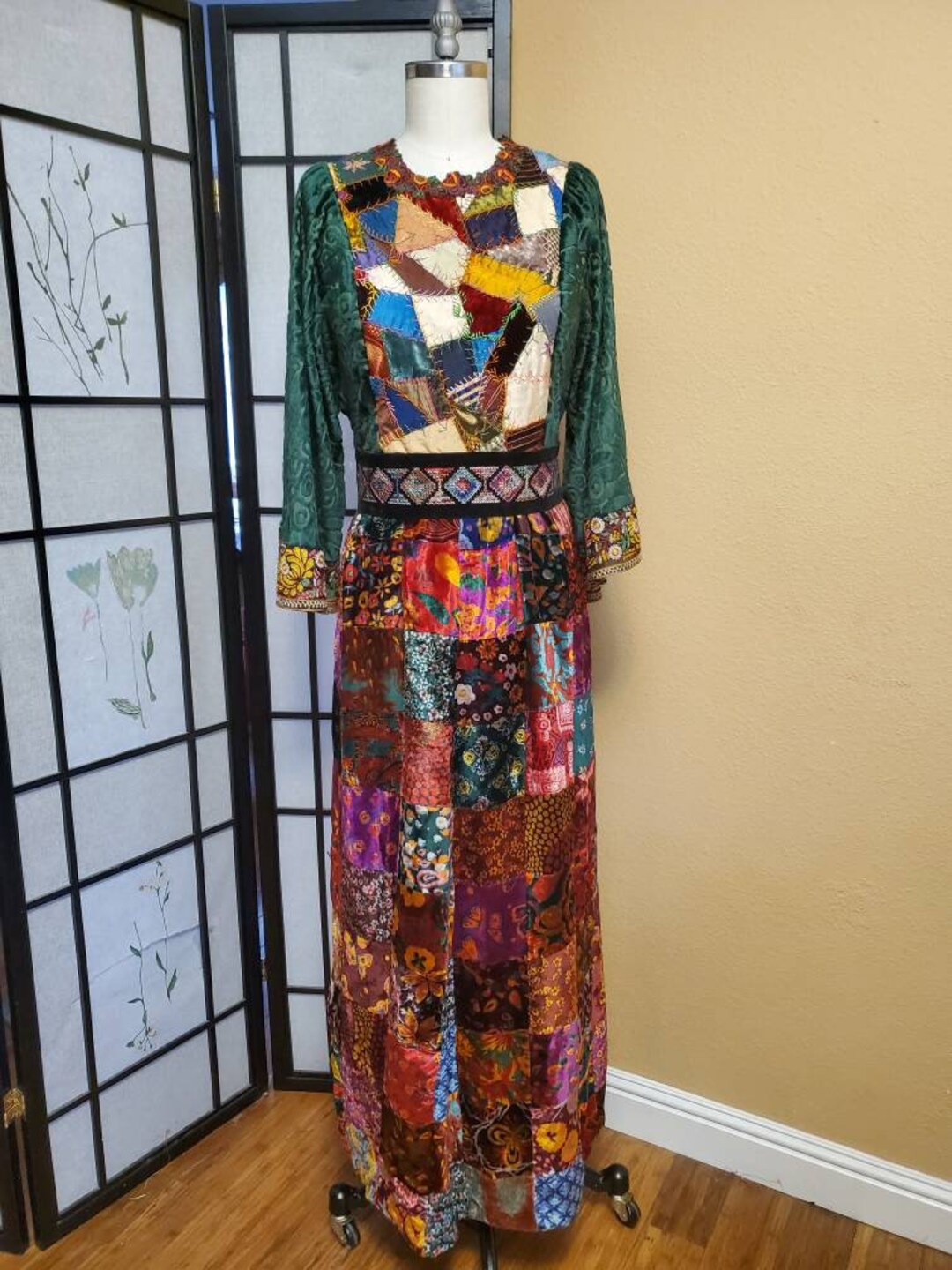 Artsy Boho Wearable Art Maxi Cozy Bohemian Upcycled With 1970s Textiles ...