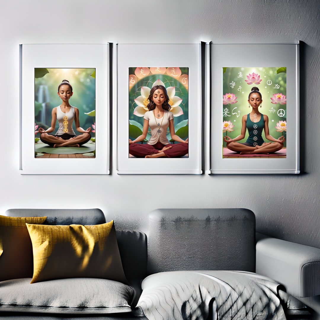 3 Meditation Printables Digital Download 60x60cm 300PPI - Etsy