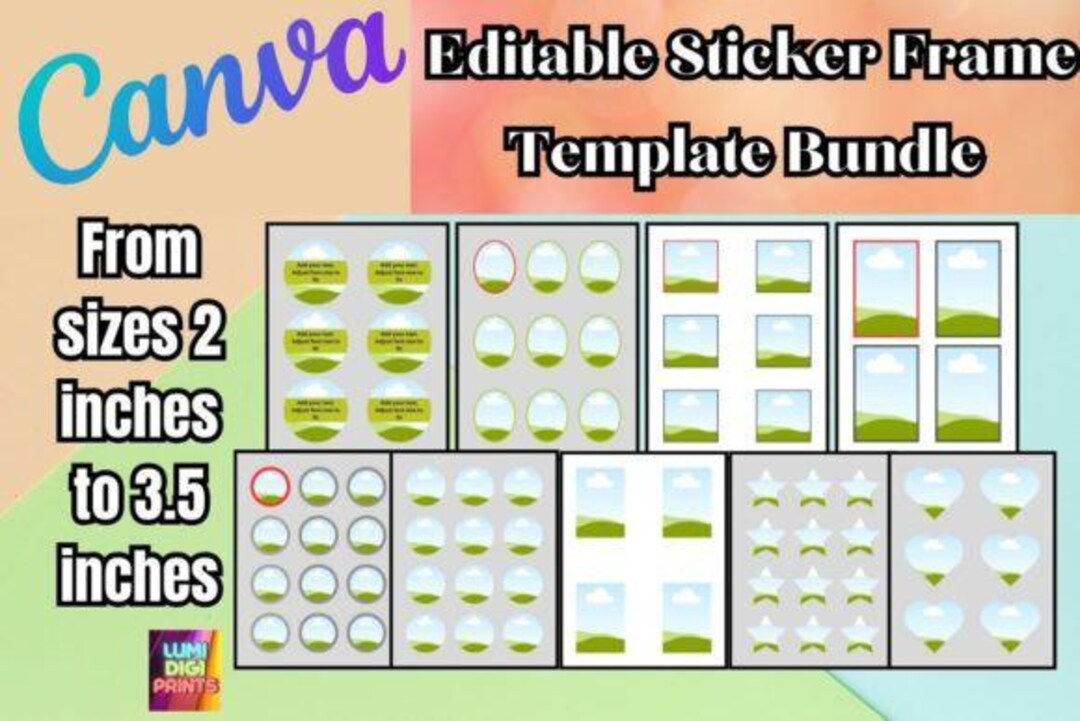 Canva Editable Sticker Templates Bundle - Etsy