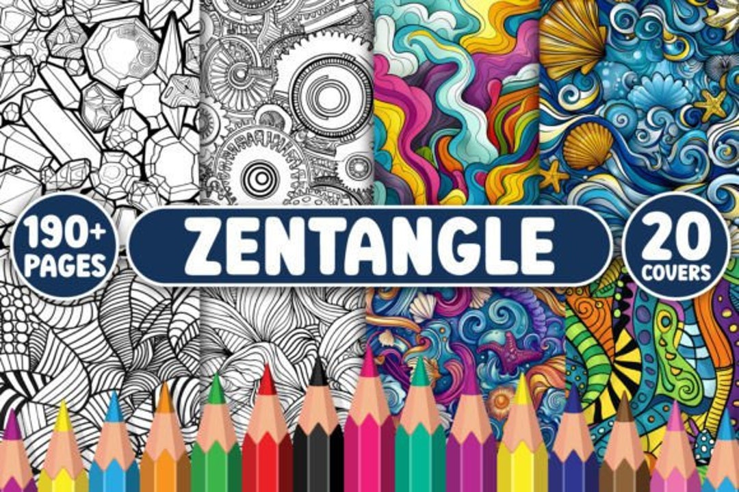 190 Zentangle Coloring Pages - Etsy
