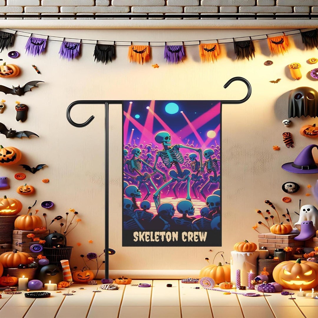 Skeleton Crew RAVE Garden Flag: Spooky Halloween Party Decor - Etsy