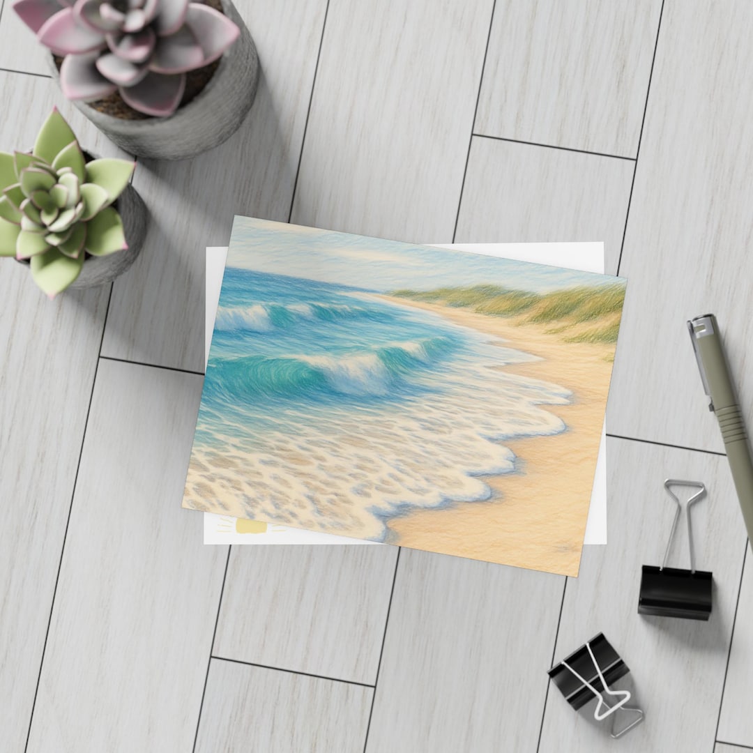 Beach Postcards With Envelopes: Coastal Stationery Set - Etsy