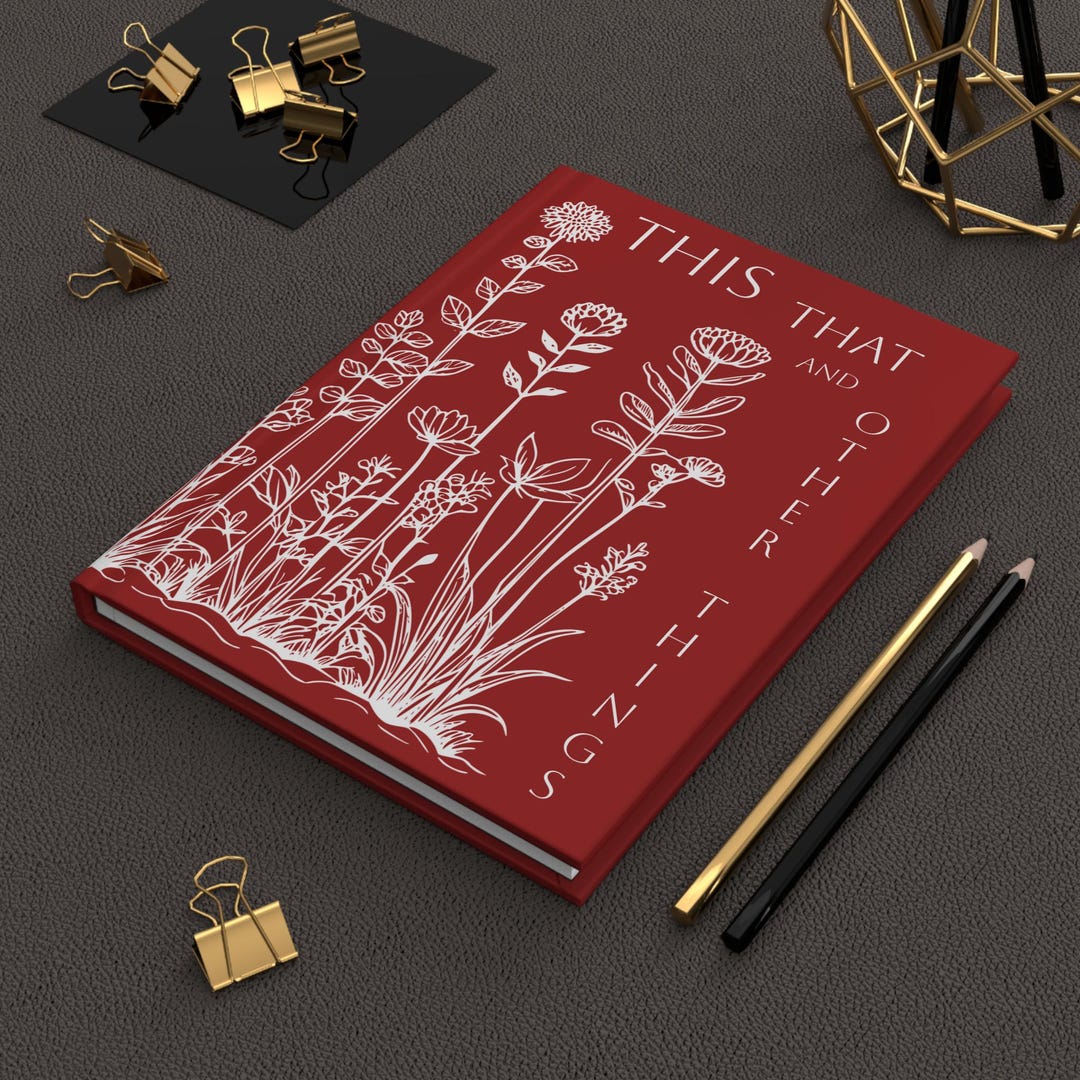 Personalized Cherry Red Botanical Journal: Lined Musings Notebook - Etsy