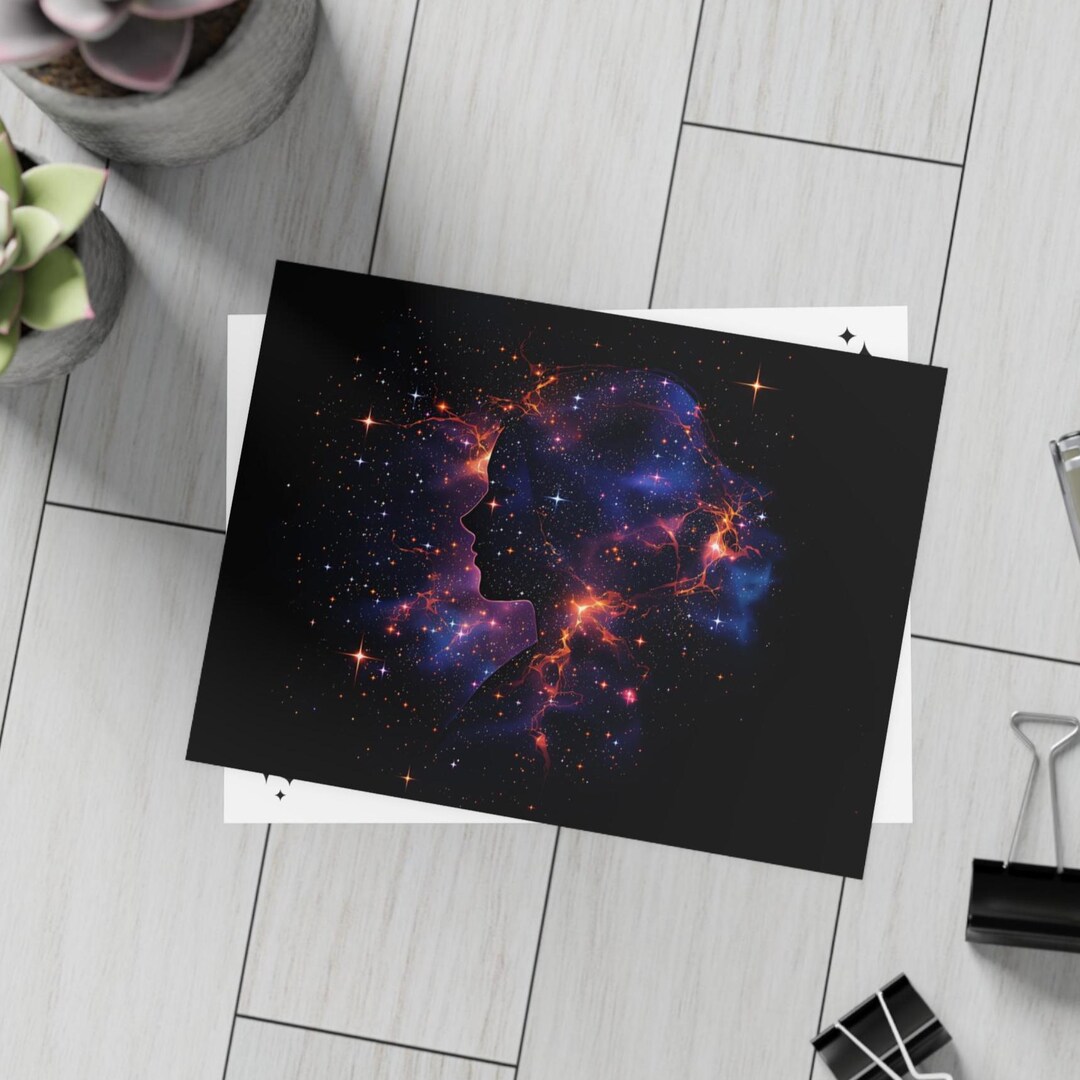 Stargirl Galaxy Postcard: Cosmic Art Stationery for Dreamers - Etsy