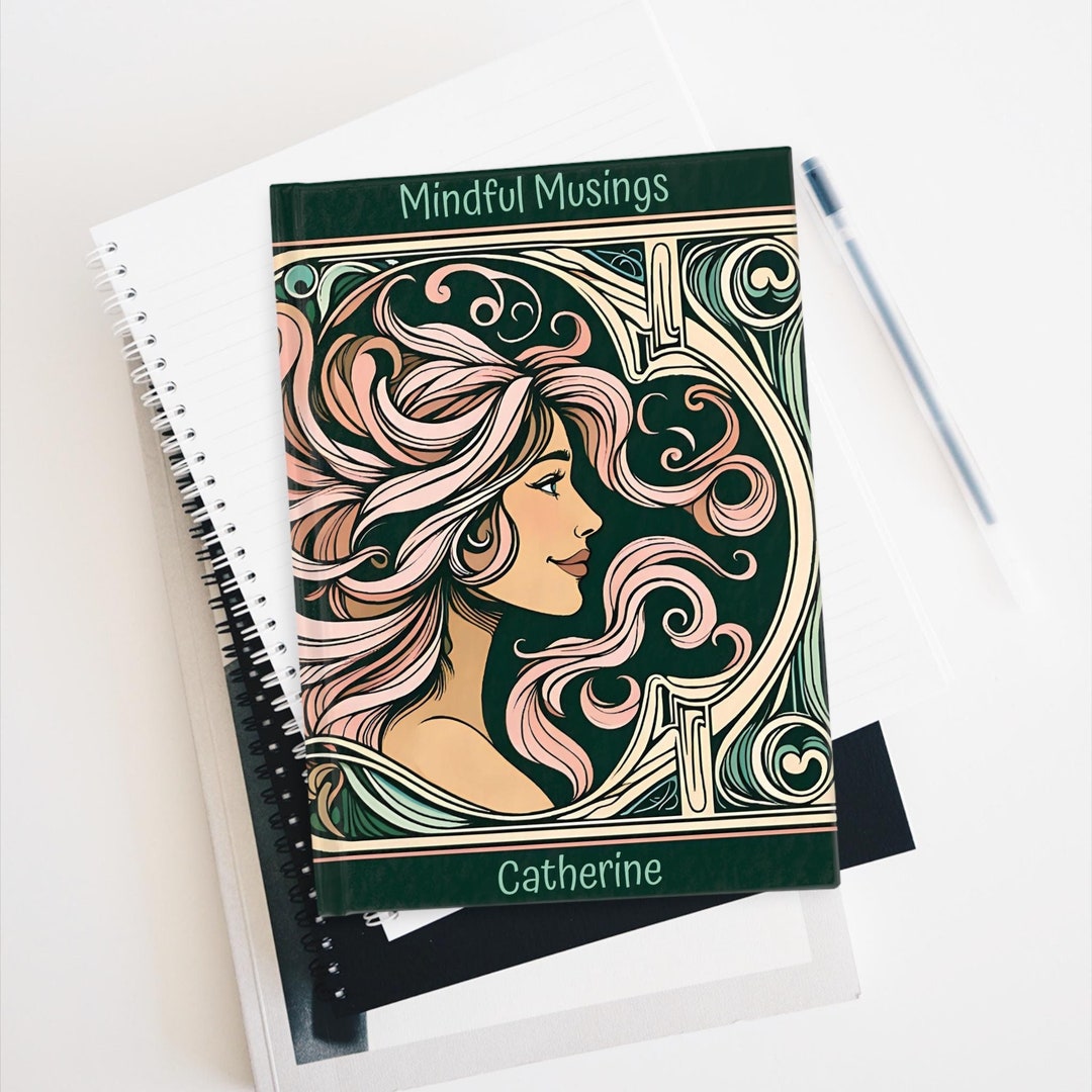Personalized Art Nouveau Journal 'mindful Musings' Notebook, Elegant ...