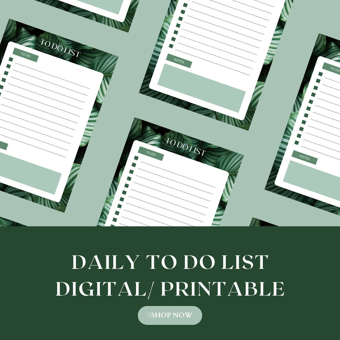 Printable A4 to Do List botanical Print - Etsy