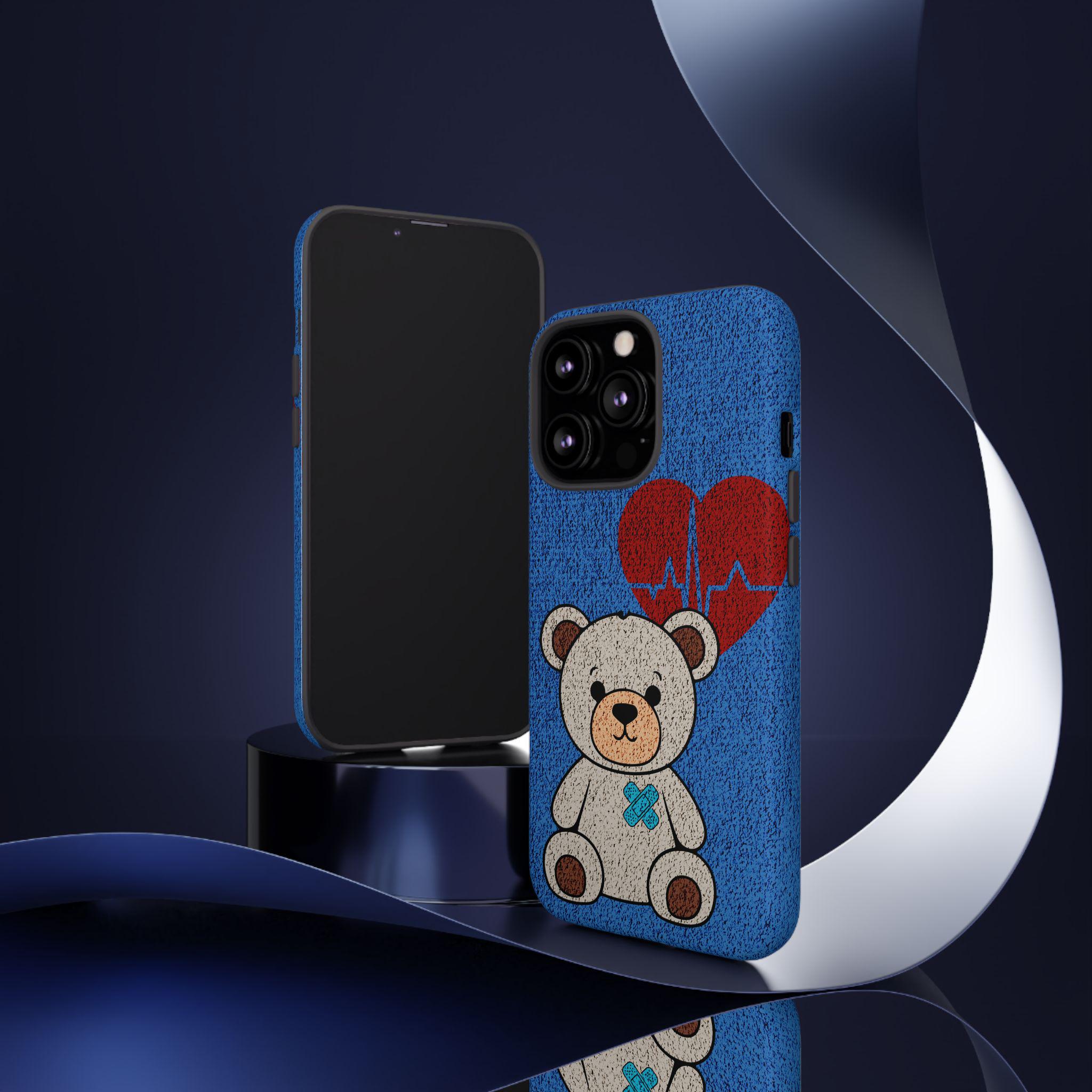 Teddy Bear With EKG Heart Tough Cell Phone Cases - Etsy