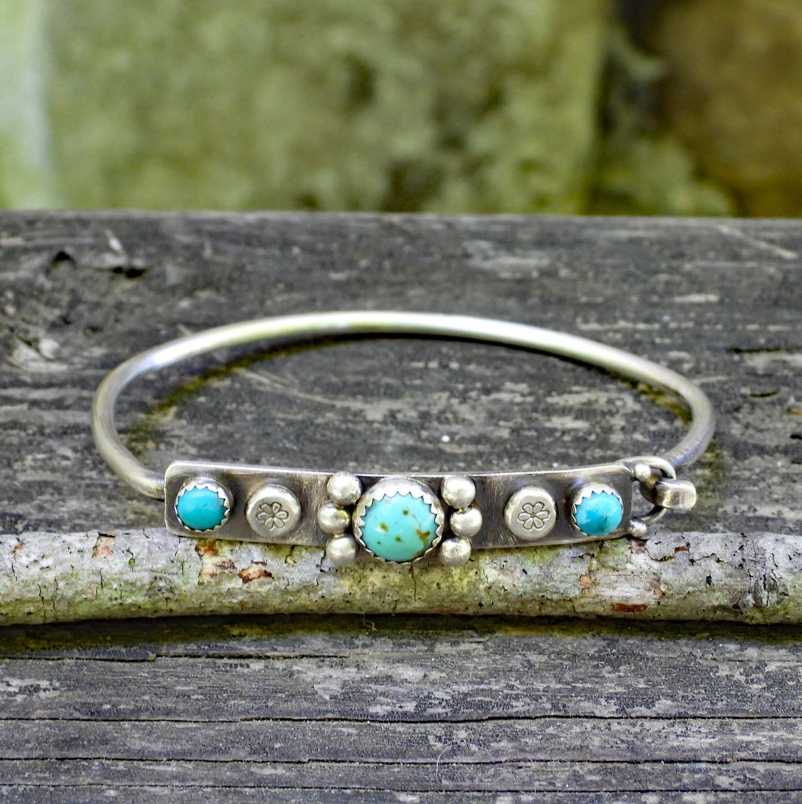 Turquoise bracelet / turquoise sterling silver bangle bracelet | Etsy