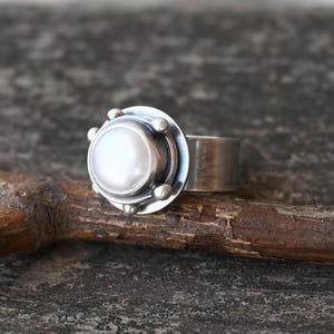 Pearl Bramble Ring / Large Pearl Ring / Sterling Silver / Gift for Her ...