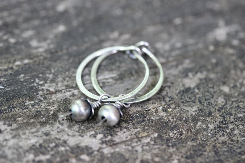 Sterling Silver Dangle Hoops / Hoops With Removable Dangle / - Etsy