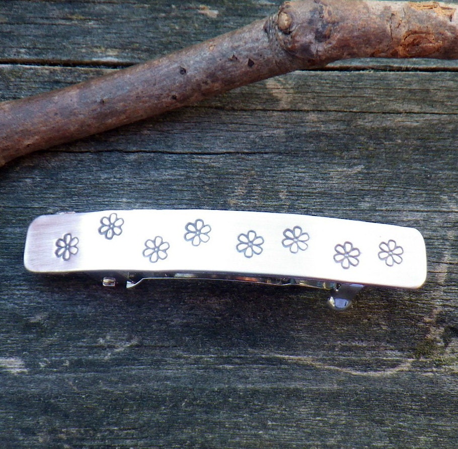 Sterling Silver Barrette / SMALL Flower Barrette / Daisy | Etsy