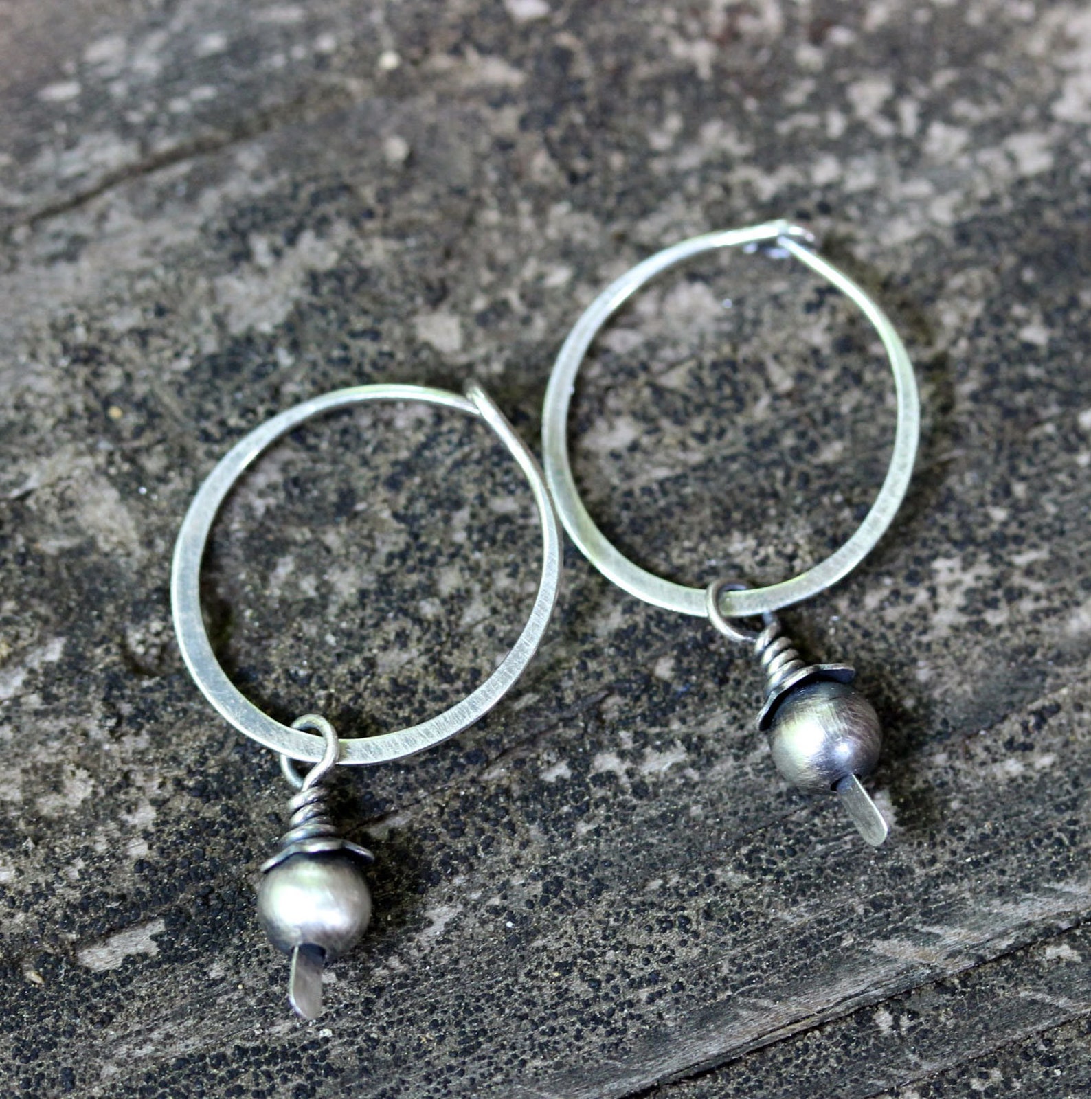 Sterling Silver Dangle Hoops / Hoops With Removable Dangle / - Etsy