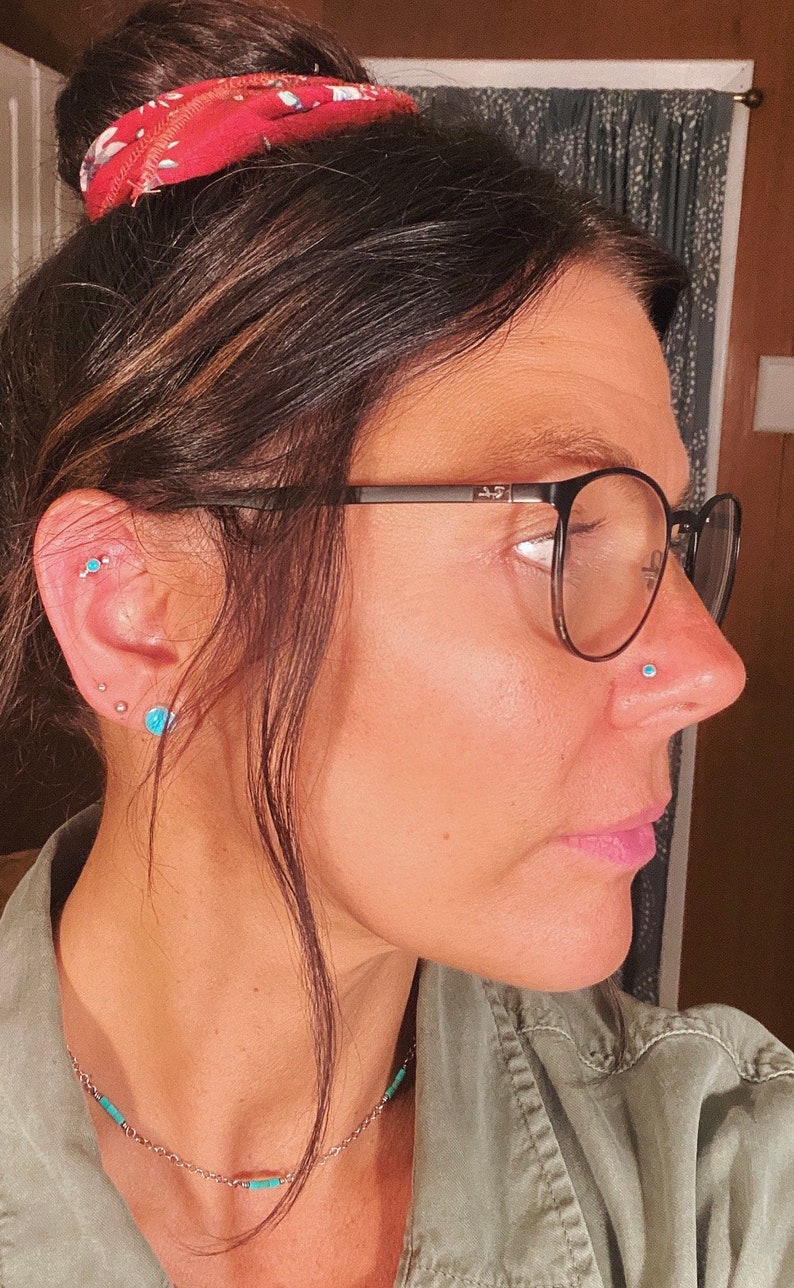 Hematite Nose Stud / Sterling Silver Nose Stud / Gray Nose - Etsy