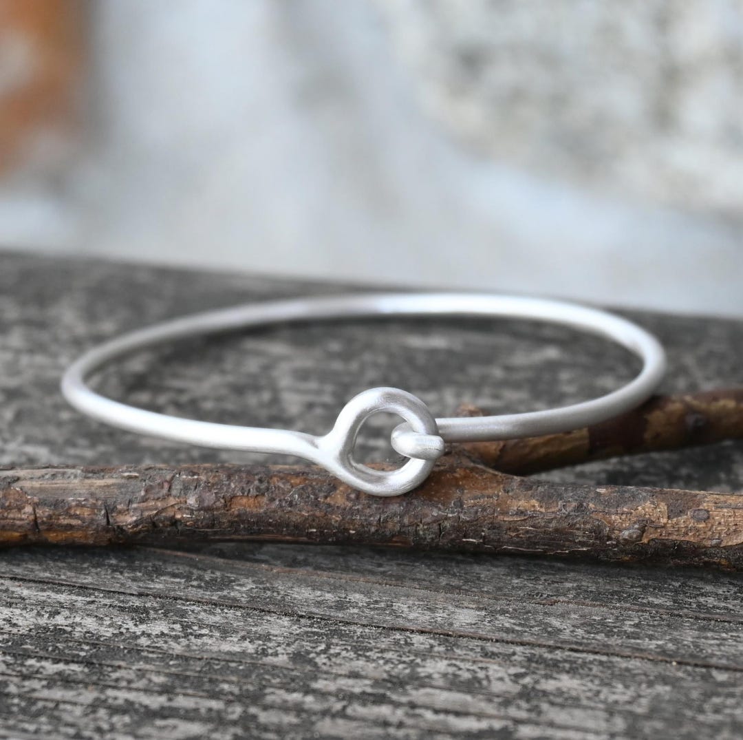 Brushed Sterling Silver Bangle Bracelet: Matte Finish - Etsy