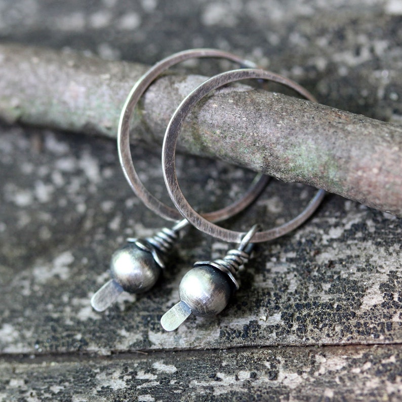 Sterling Silver Dangle Hoops / Hoops With Removable Dangle / - Etsy