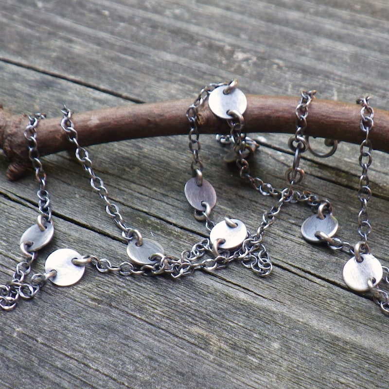 Silver Disc Necklace - Etsy