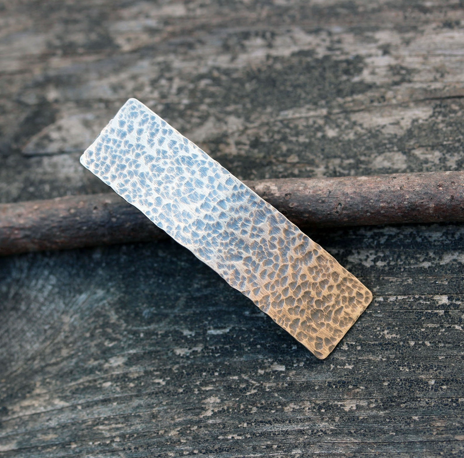 Hammered Sterling Silver Barrette / SMALL Silver Barrette / - Etsy