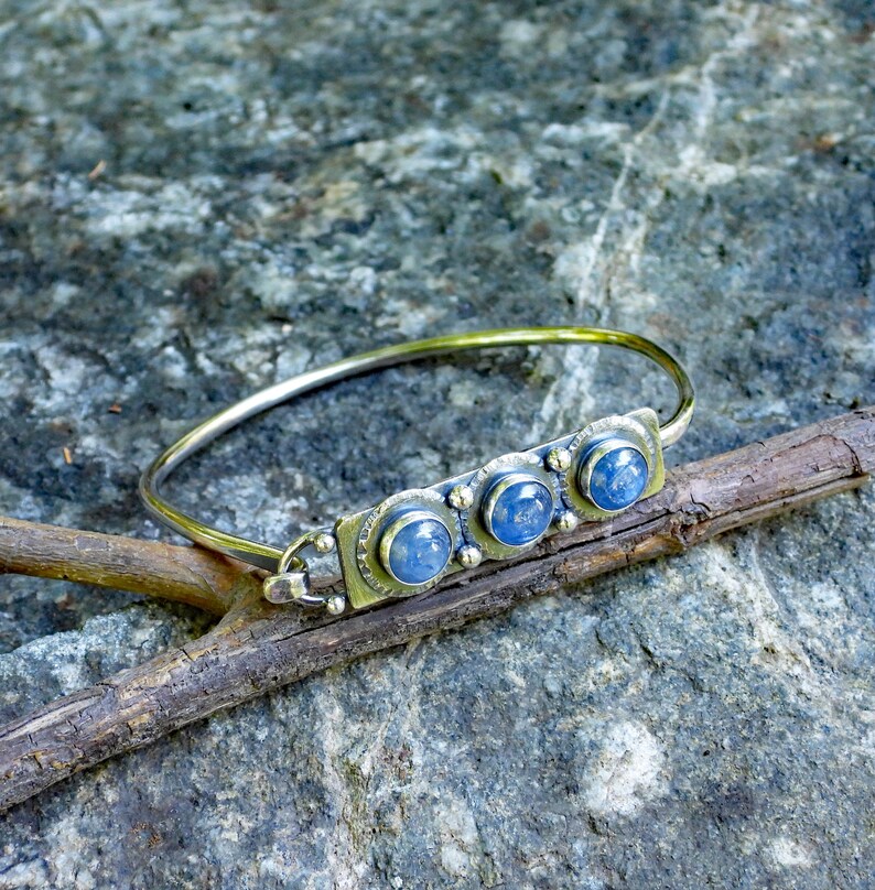 Kyanite bracelet / kyanite bangle bracelet / gift for her / | Etsy