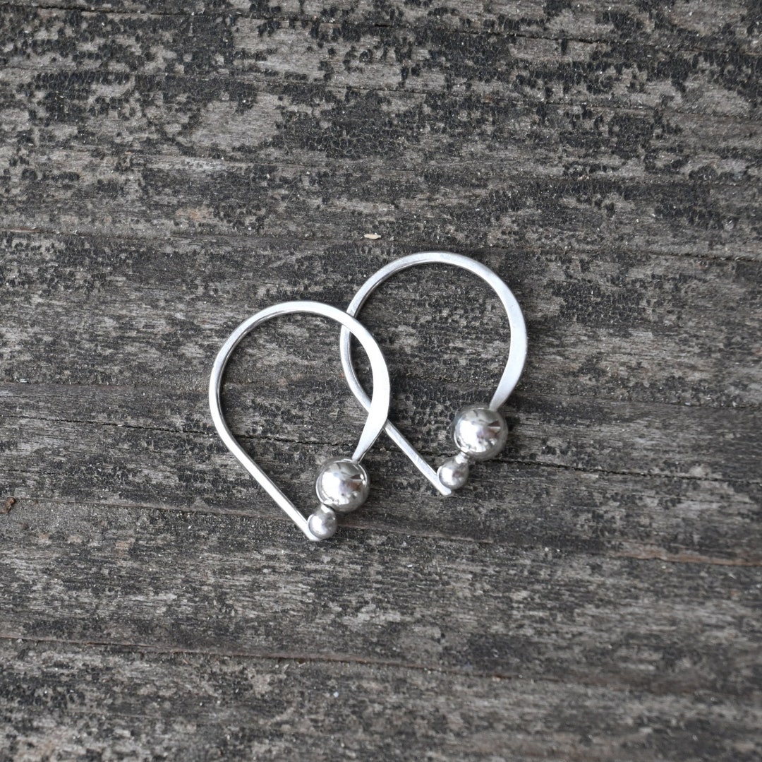 Tiny Silver Earrings / Dainty Earrings / Gift for Her / Silver Dangle ...