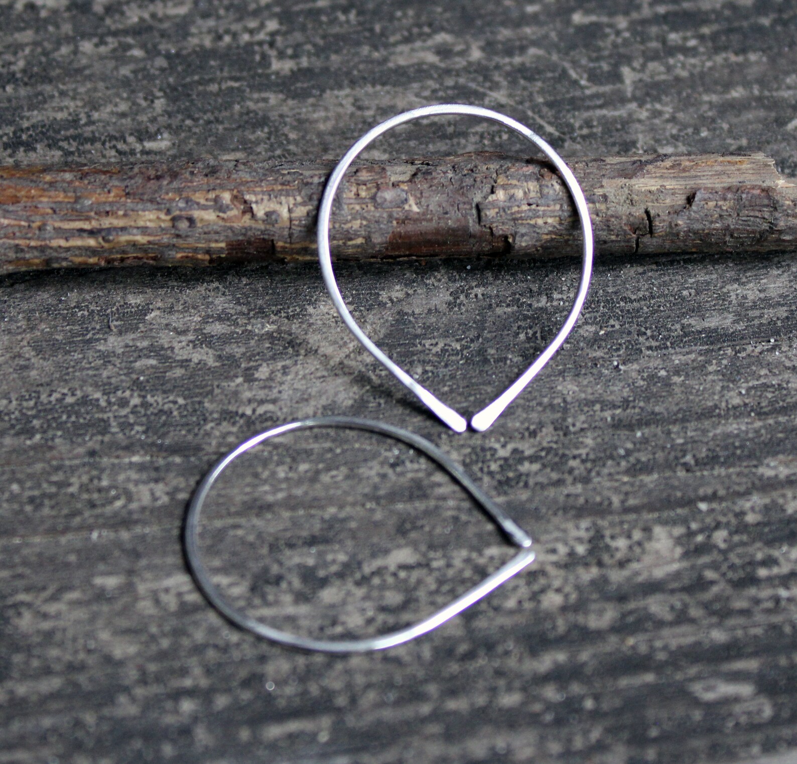 Sterling Silver Open Hoop Earrings / Simple Silver Earrings / - Etsy