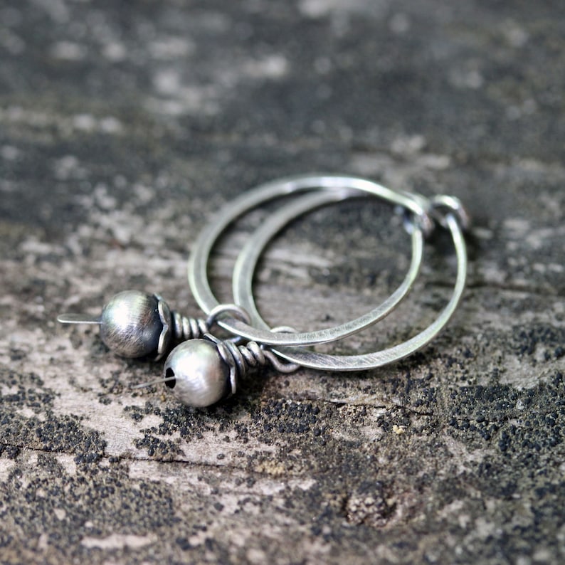 Sterling Silver Dangle Hoops / Hoops With Removable Dangle / - Etsy