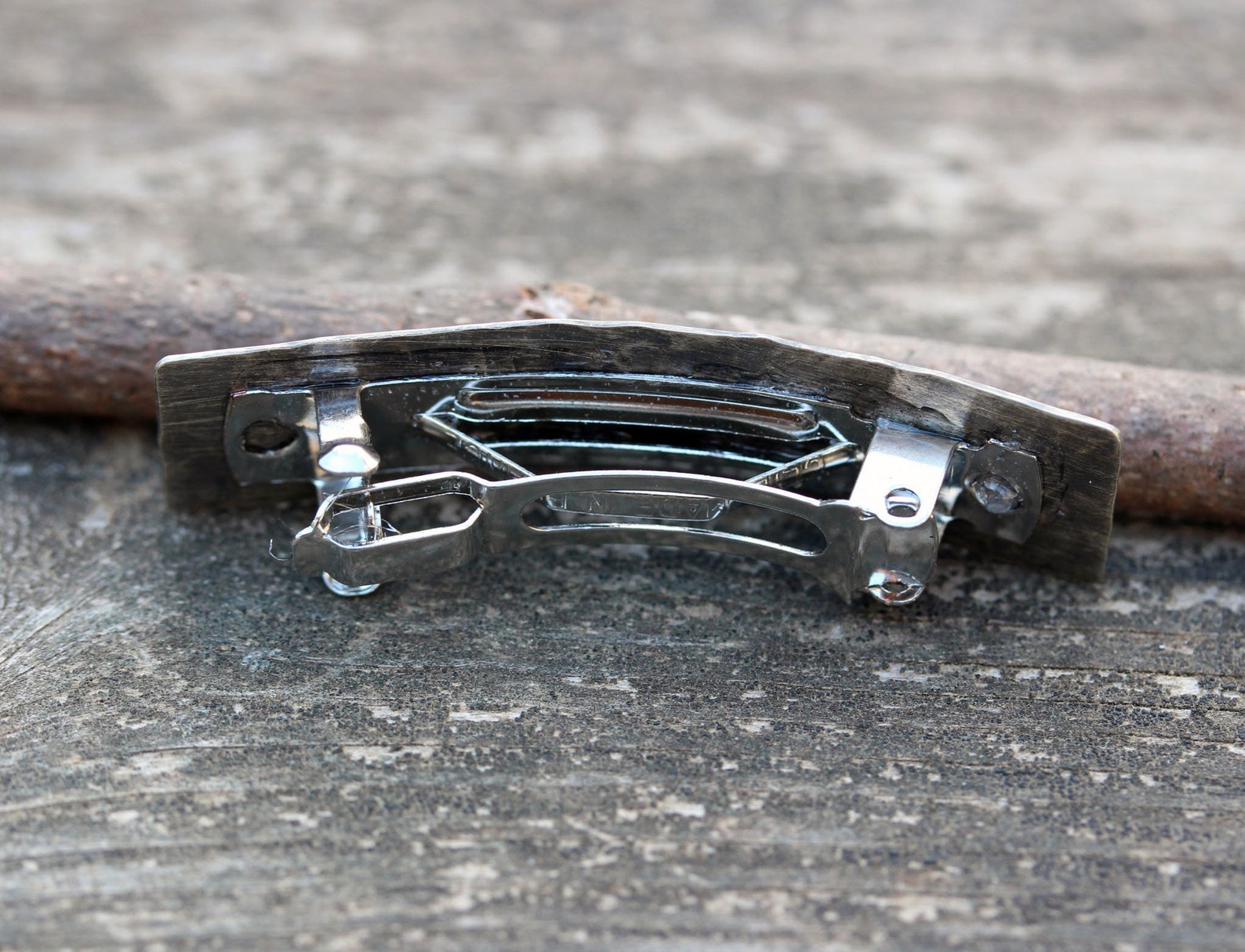 Hammered Sterling Silver Barrette / SMALL Silver Barrette / - Etsy