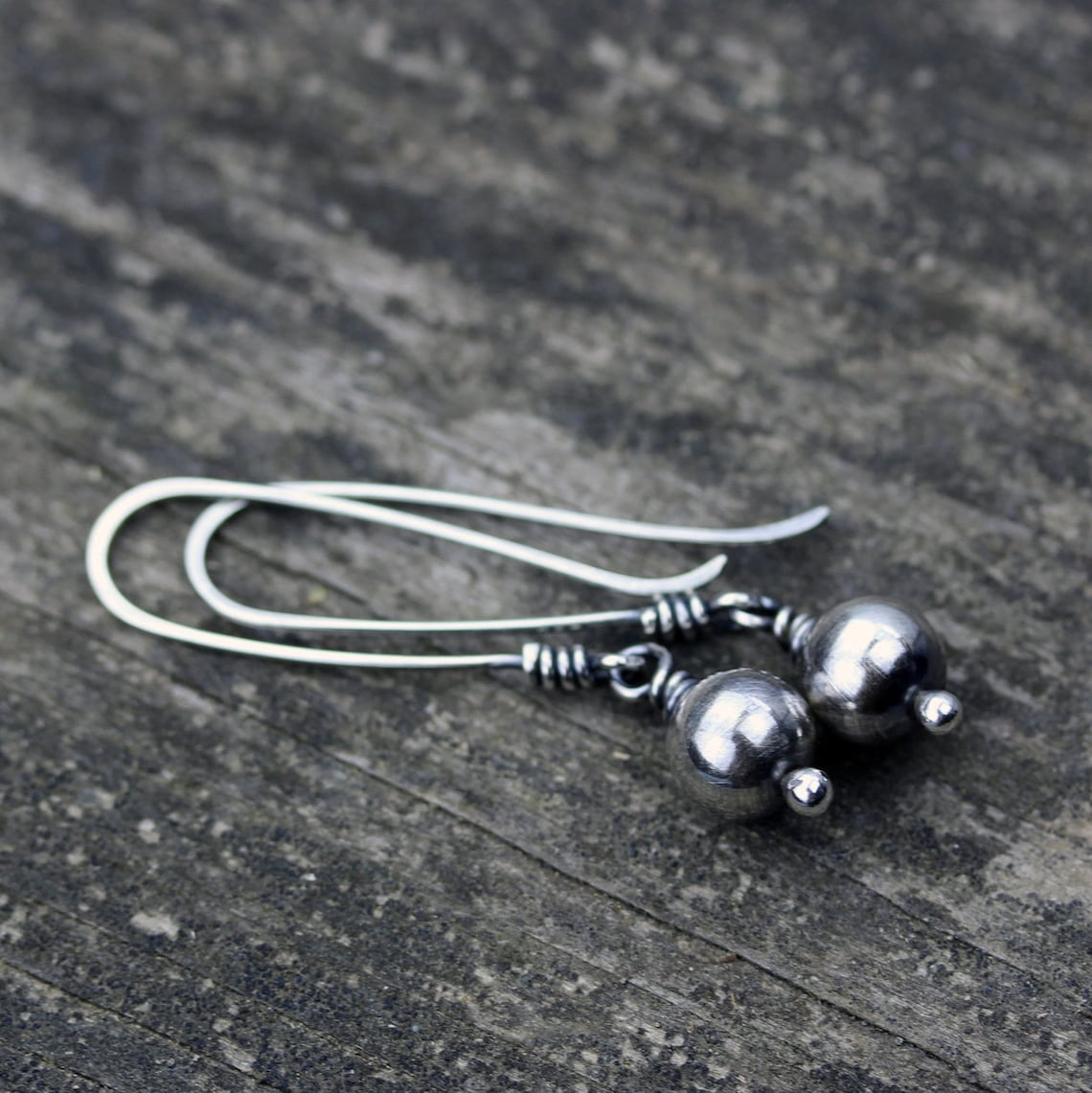 Sterling Silver Ball Dangle Earrings / Long Dangle Earrings / - Etsy