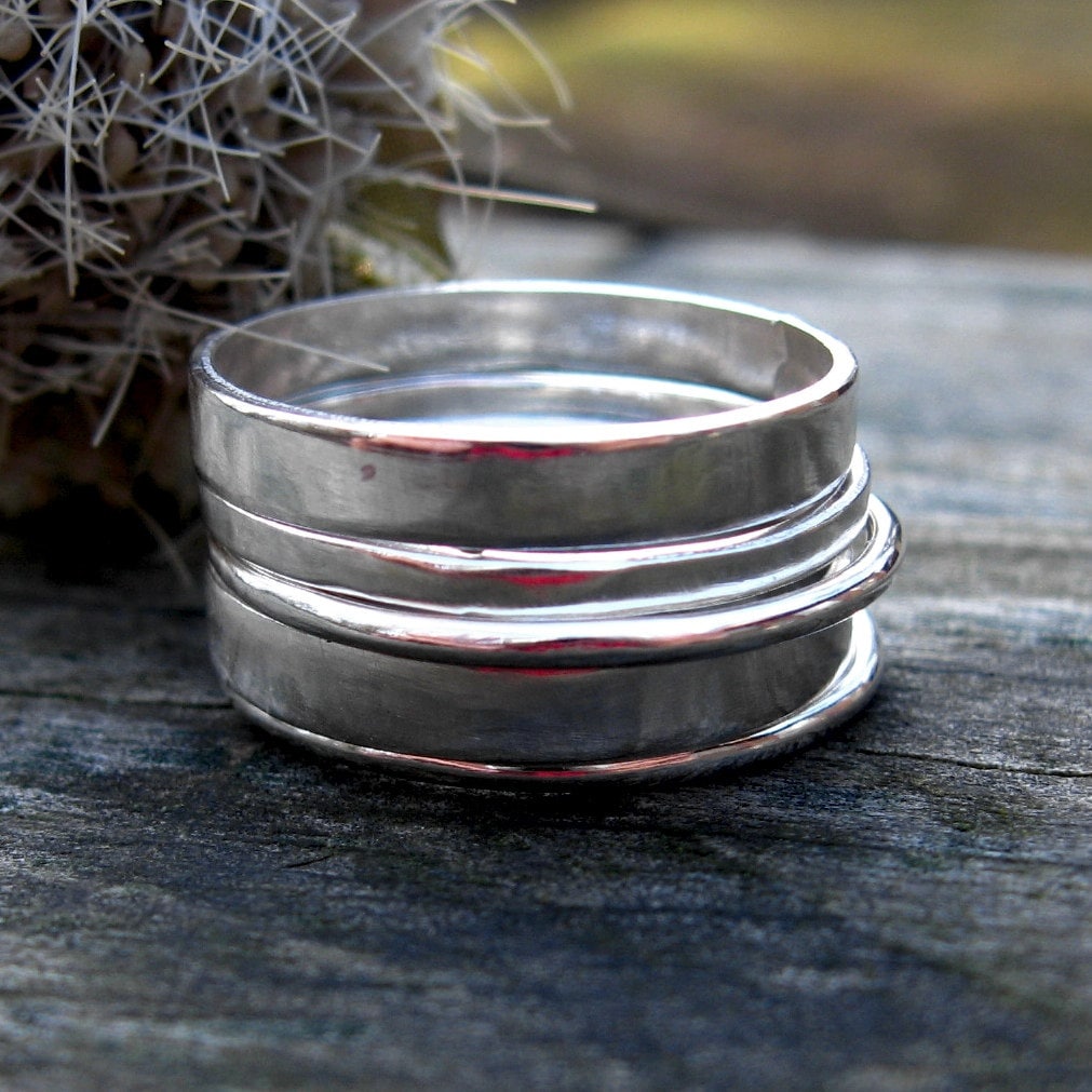 Sterling Silver Stacking Rings / Silver Band / Gift for Her / - Etsy