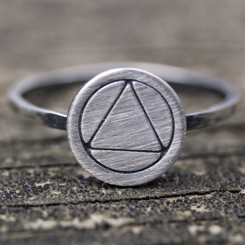 Alcoholics Anonymous sterling silver ring / unity service | Etsy