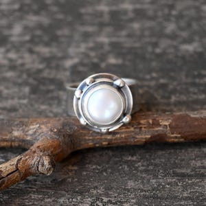 Pearl Bramble Ring / Large Pearl Ring / Sterling Silver / Gift for Her ...