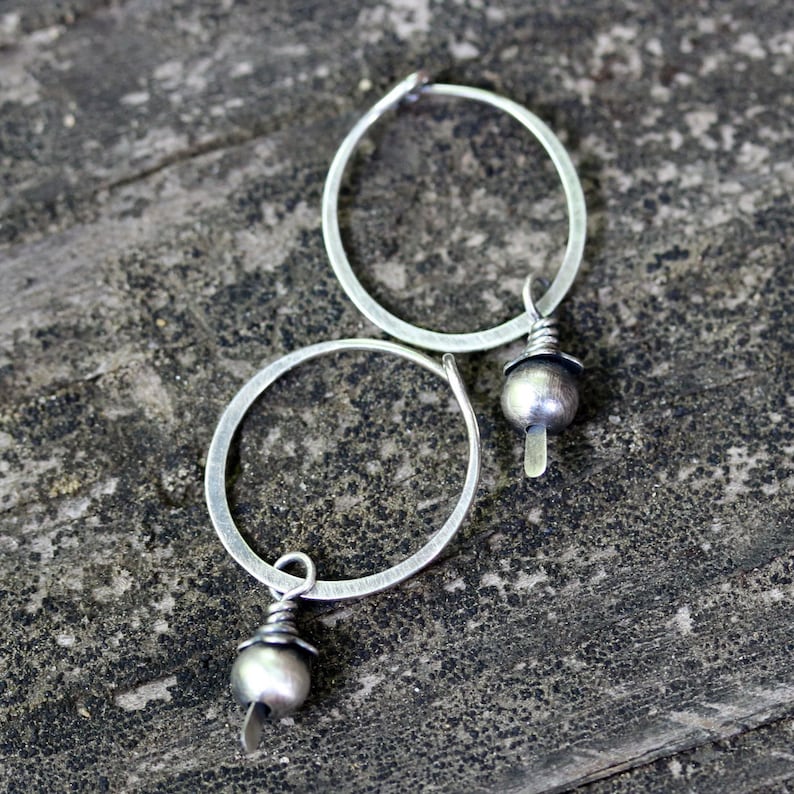 Sterling Silver Dangle Hoops / Hoops With Removable Dangle / - Etsy