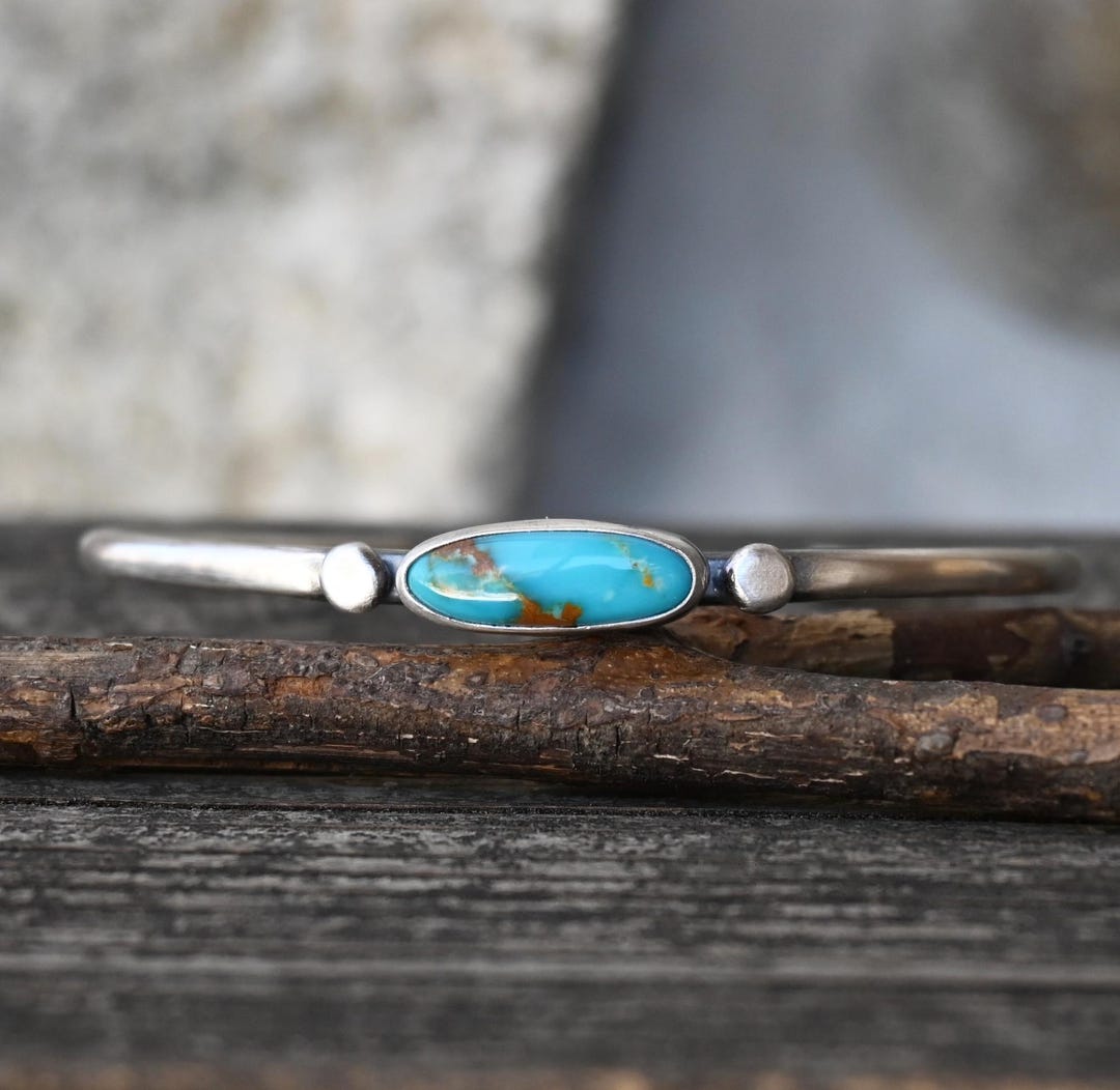 Kingman Turquoise Sterling Silver Cuff Bracelet: American Mined - Etsy