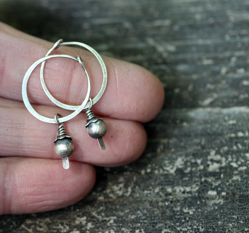 Sterling Silver Dangle Hoops / Hoops With Removable Dangle / - Etsy