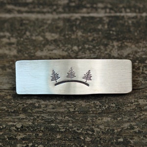 Tree Hugger Sterling Silver Barrette / SMALL Silver Barrette / Gift for ...