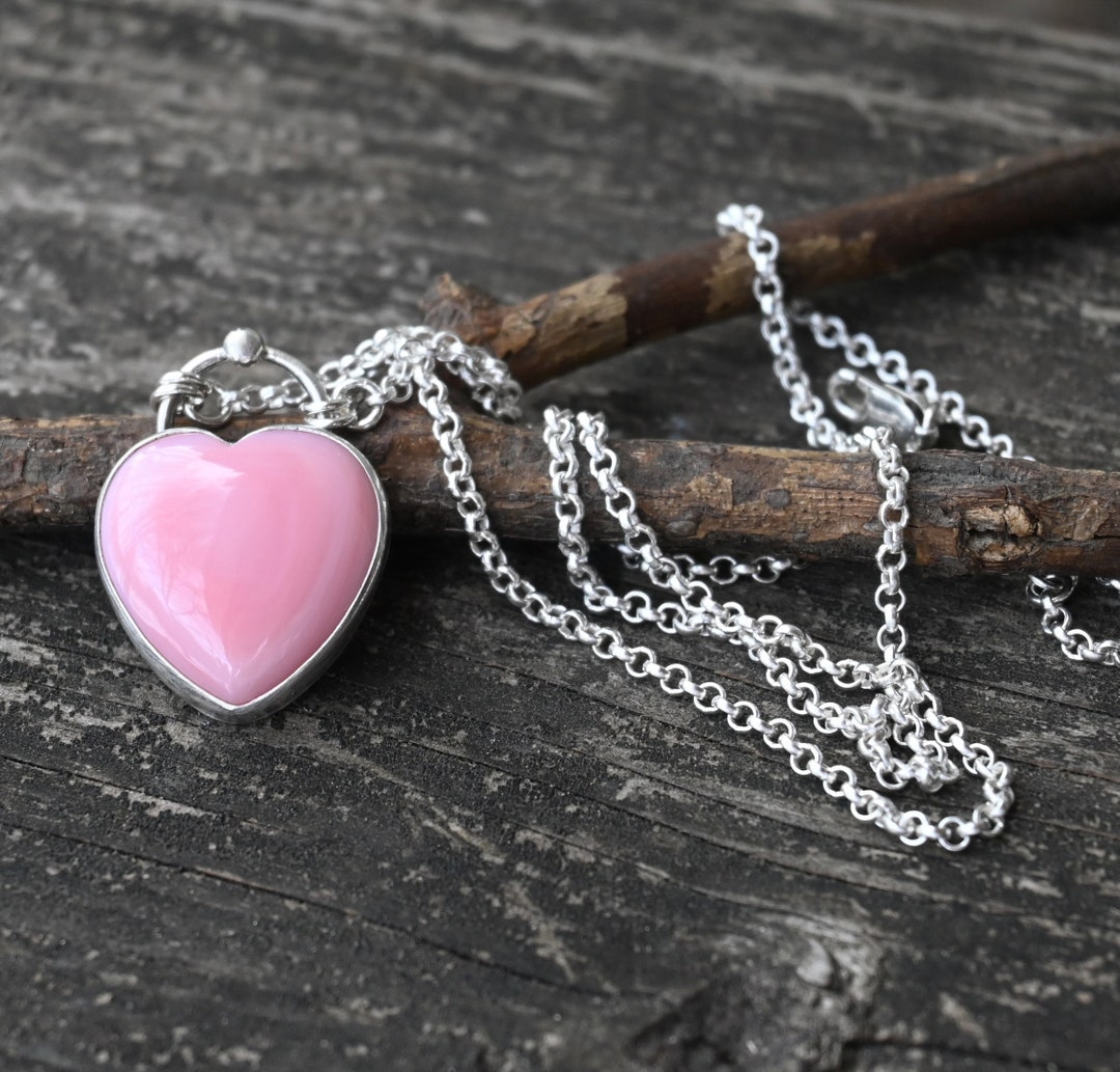 Precious Pink Queen Conch Shell Heart Necklace / Valentines Gift ...