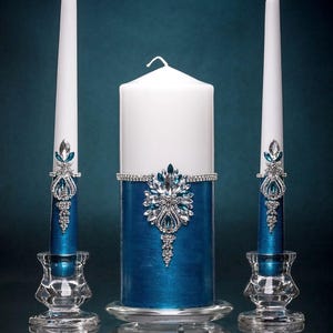Light Blue Wedding Set: Engraved Champagne Glasses, Cake Cutting ...