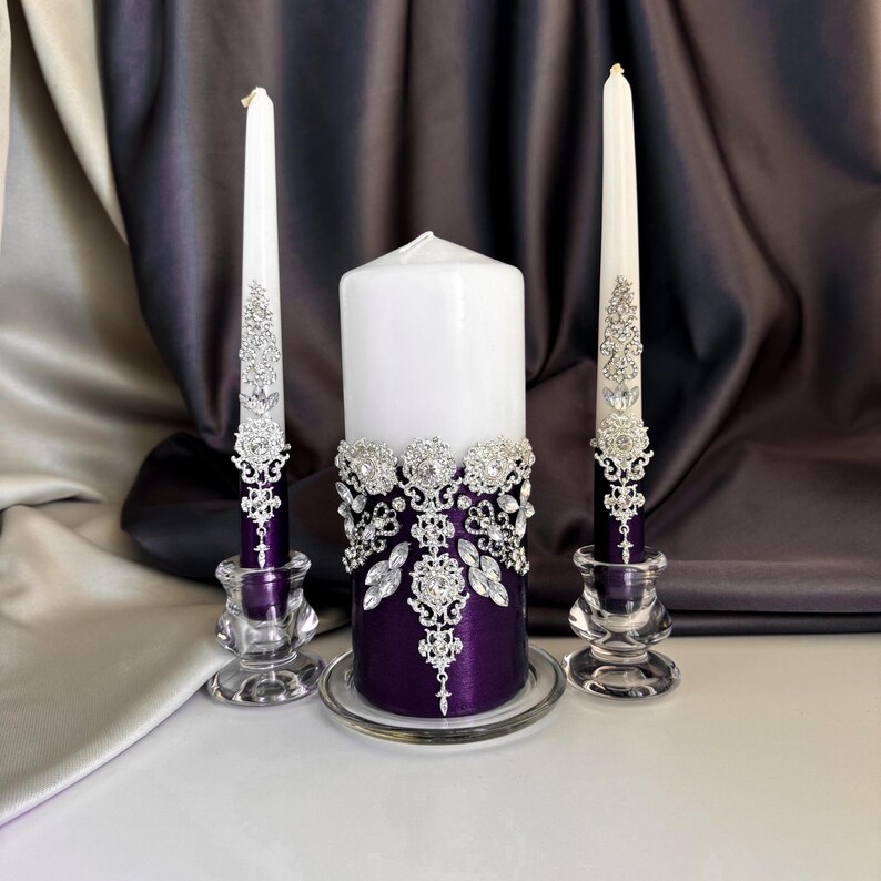 Unity Candle Set Unity Candleholder Set Navy Blue Unity Candle Set ...