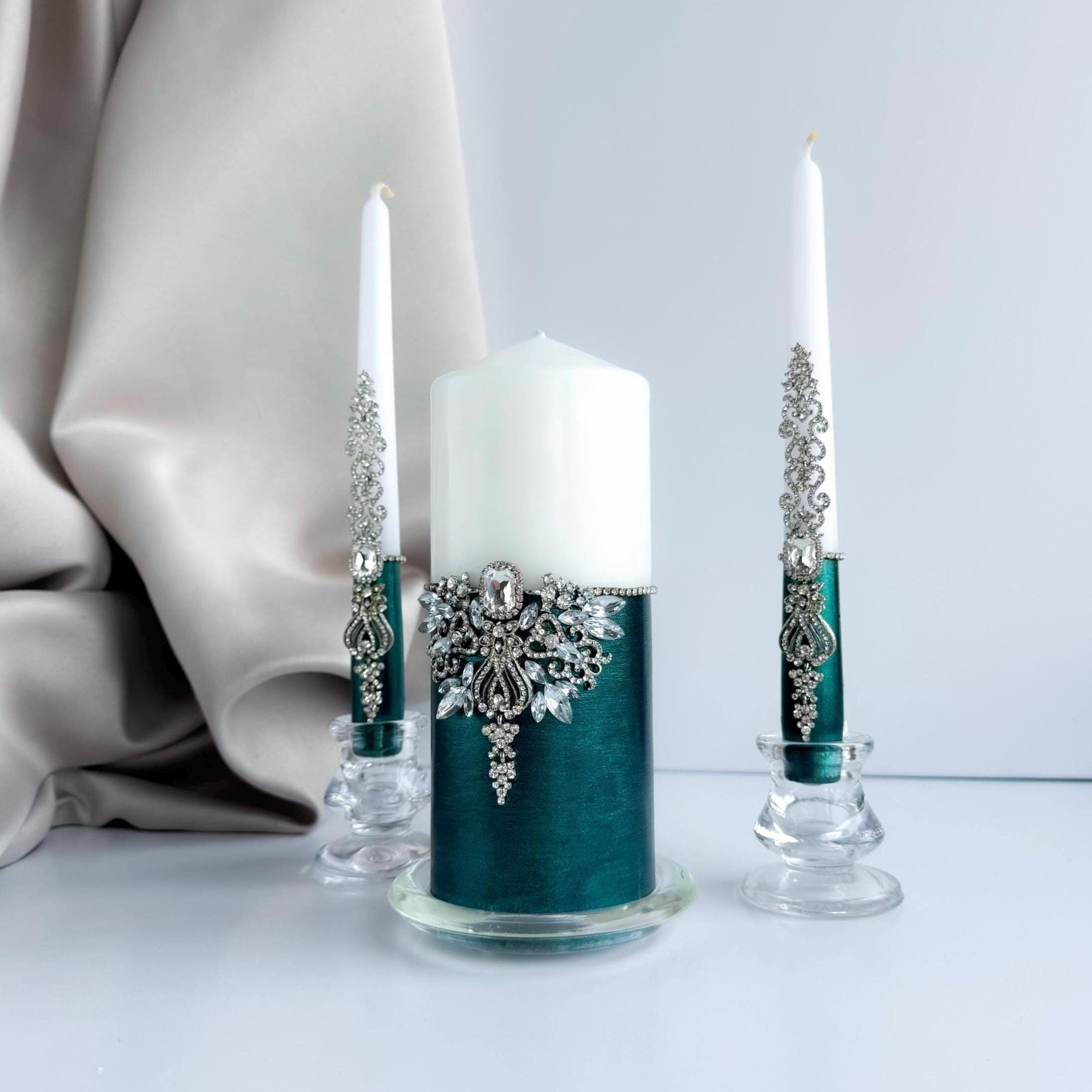 Emerald Green Unity Candle Set Wedding Unity Candle Set Candle ...