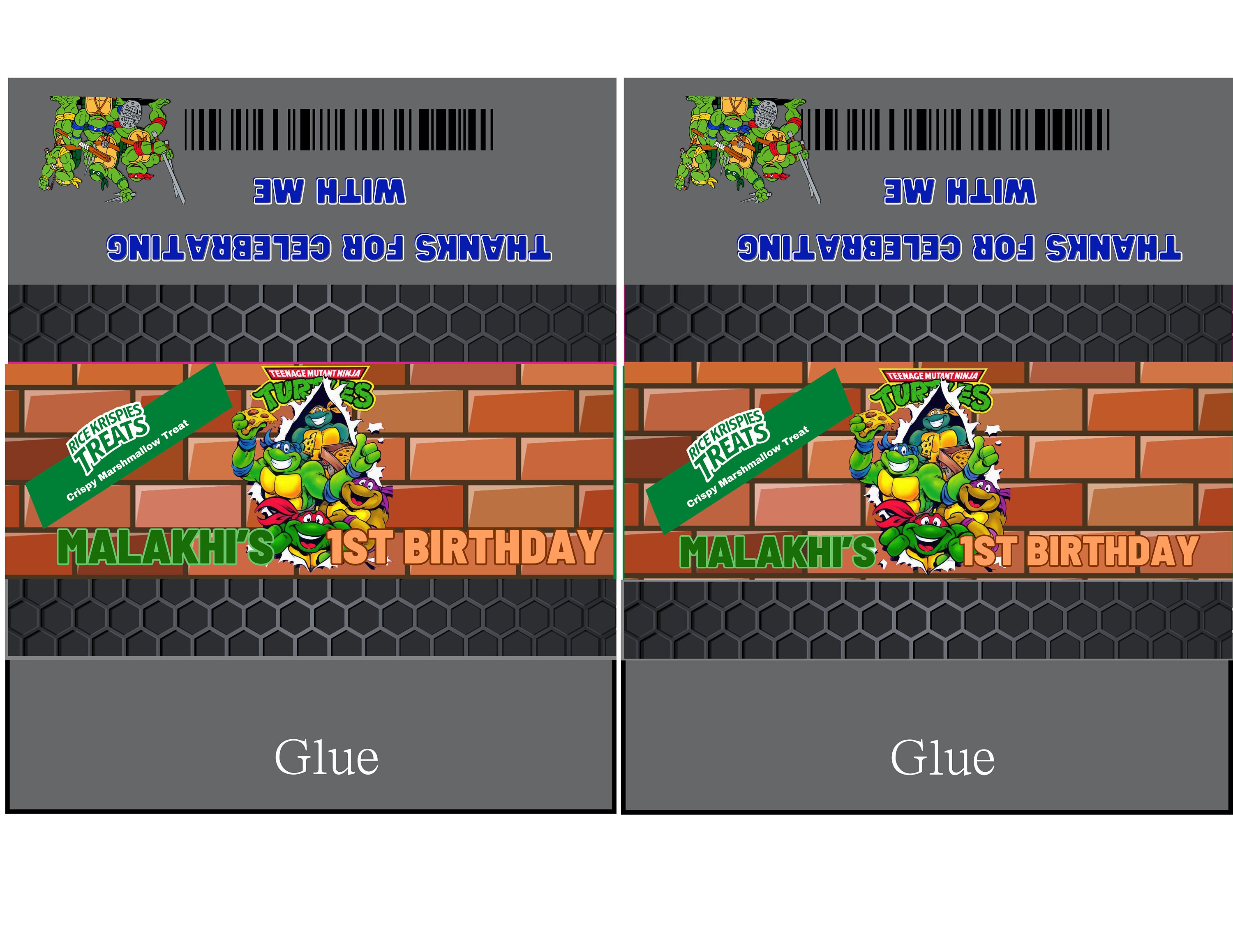 Ninja Turtle Party Favor Design Template That Can Only Be Edited in ...