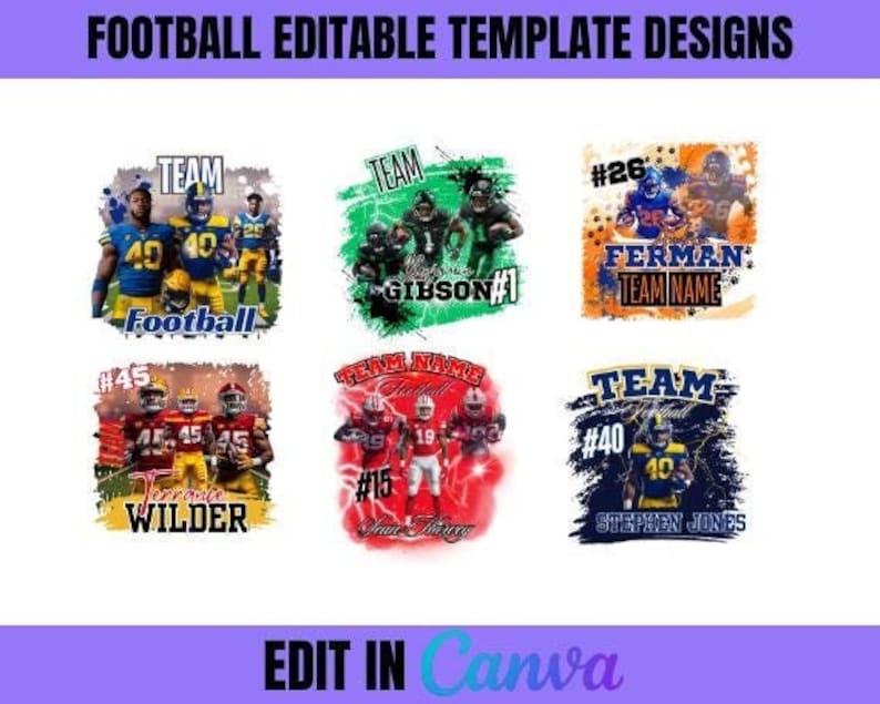 6 Editable Football Templates Designs Edit in Canva, Homecoming Designs ...