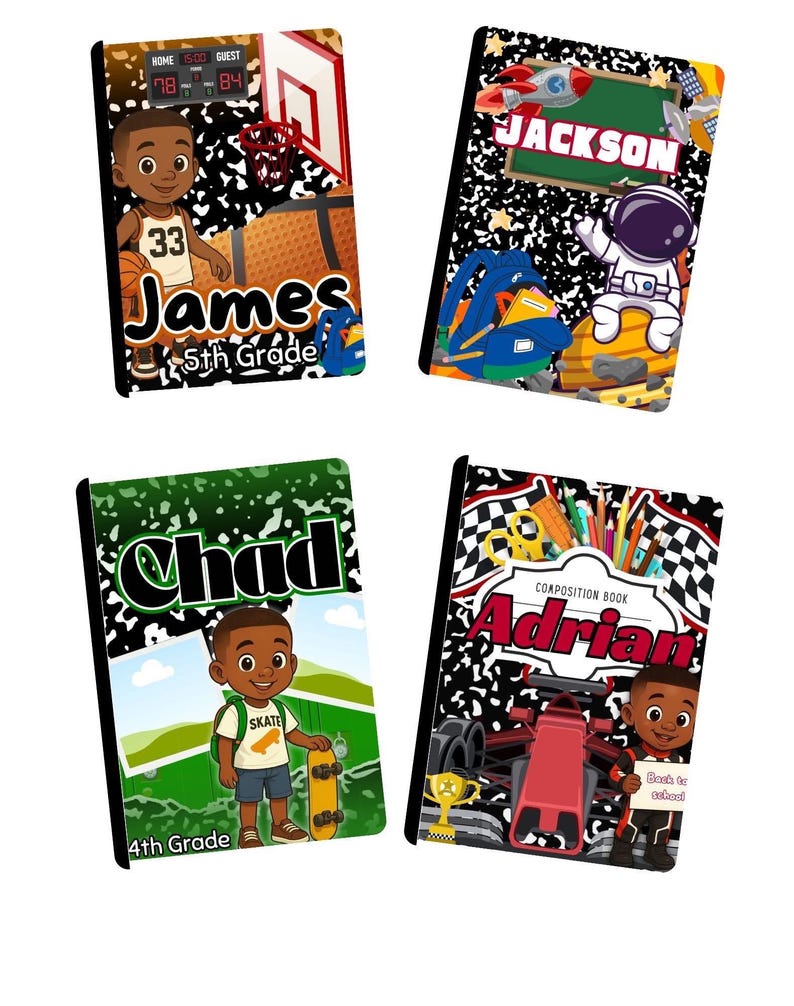 Editable Composition Notebook Cover Templates: Back to School Canva ...