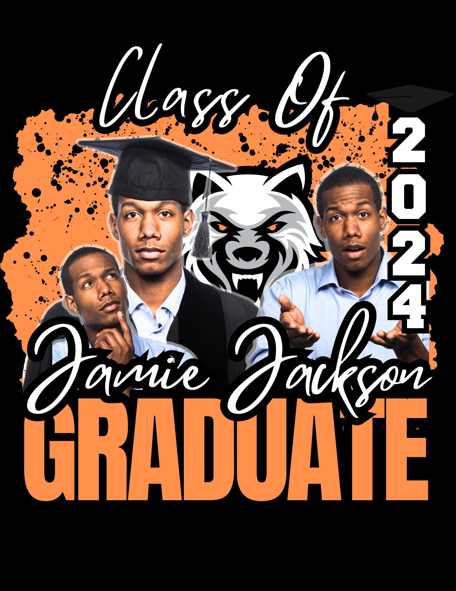 Canva Editable Graduation T-shirt Template - Etsy