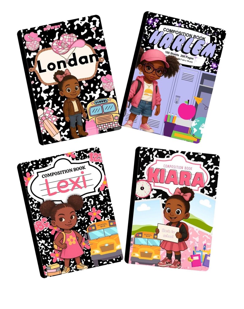 Editable Composition Notebook Cover Templates: Back to School Canva ...